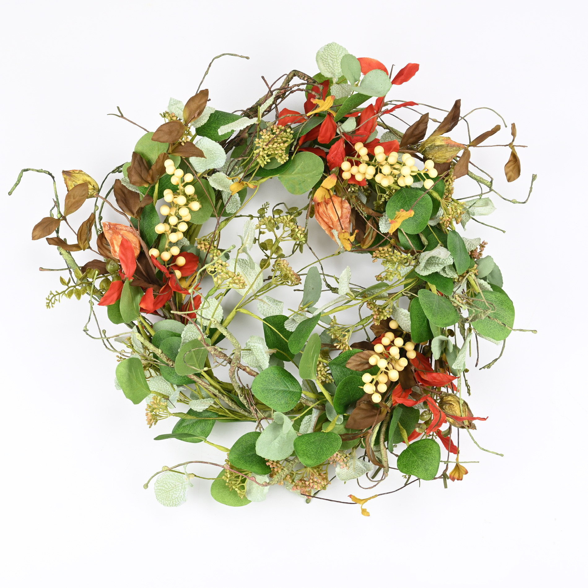 The Holiday Aisle® Nashwauk 20" Everyday Greeny Berry Front Door Wreath | Wayfair